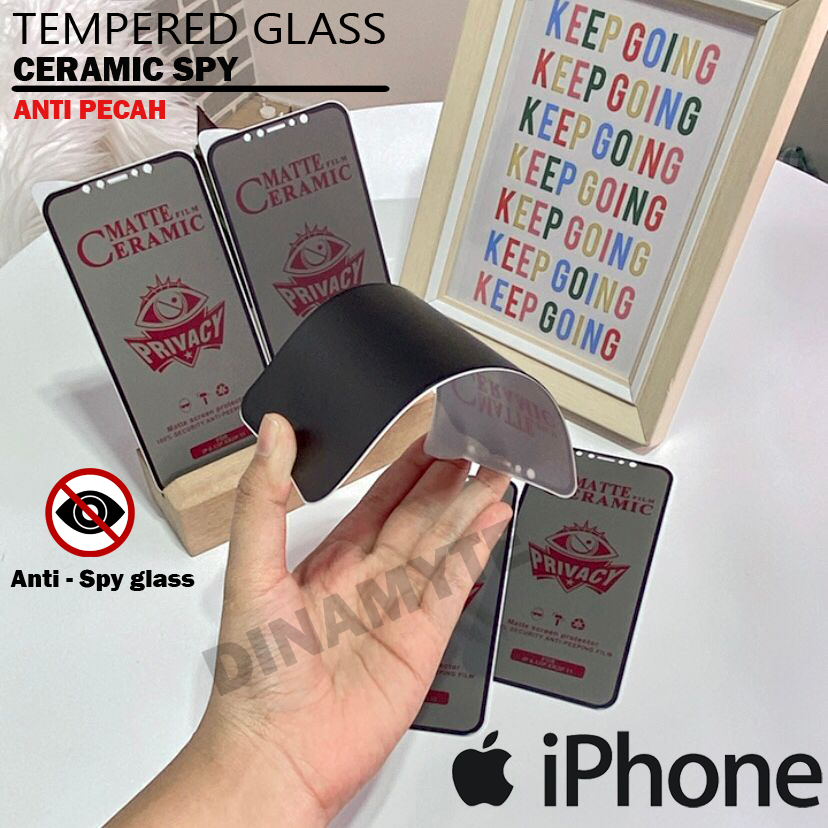 Antigores Kaca CERAMIC MATTE (BLACK) TEMPERED GLASS PRIVASI/SPY (ANTI ...