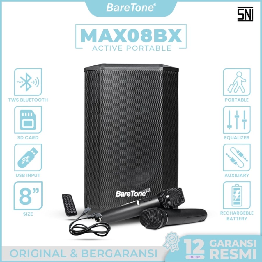 SPEAKER PORTABLE BARETONE MAX08BX / 08 BX / 08BX 8 INCH ORIGINAL ...