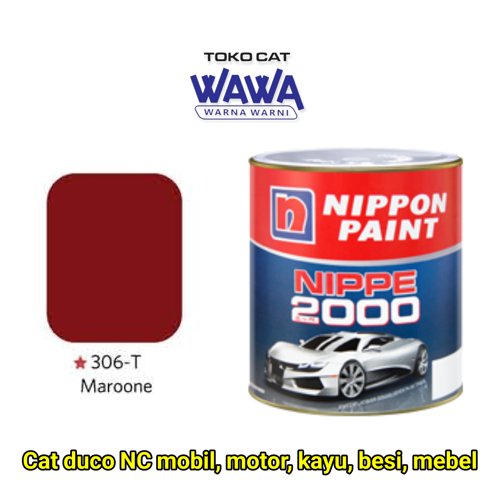cat duco nippe 2000 merah maroone 306-T 1kg/ecer repack | Lazada Indonesia