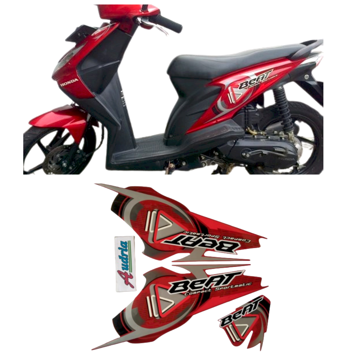 STIKER STRIPING MOTOR BEAT 2009 2010 MERAH STANDAR | Lazada Indonesia