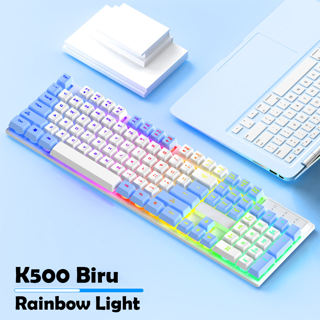 Keyboard Gaming K500 Semi Mechanical RGB Backlight Fullsize Murah ...