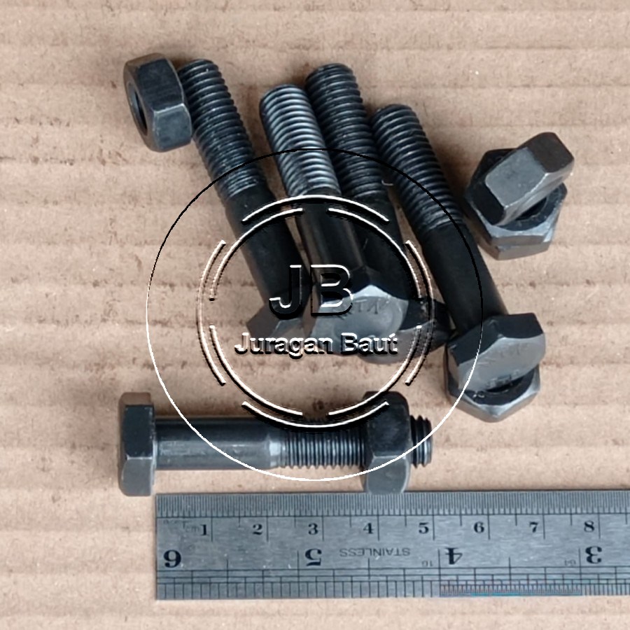BAUT BAJA KUNCI 17 M10X50 PANJANG 5 CM 5CM GRADE 8.8 HTB M10 X 50 HALF ...