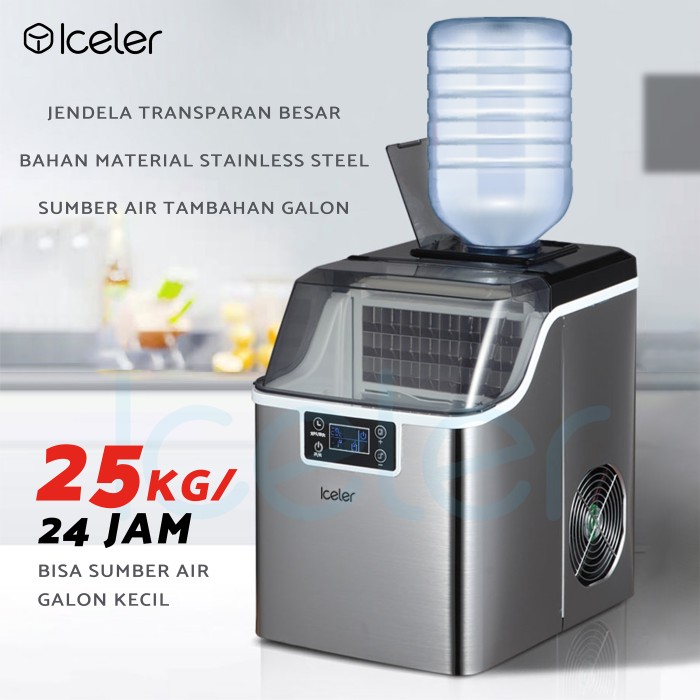 Mesin Es Cube Iceler 25 kg per hari Pembuat Es Batu Ice Maker | Lazada ...