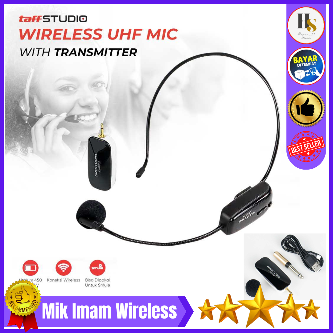 COD TaffSTUDIO Michrophone Mik Bando Imam Masjid Wireless UHF Call Center Nirkabel with ...