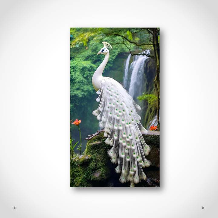 hiasan dinding poster kayu mdf karakter burung merak 3D aesthetic wall ...