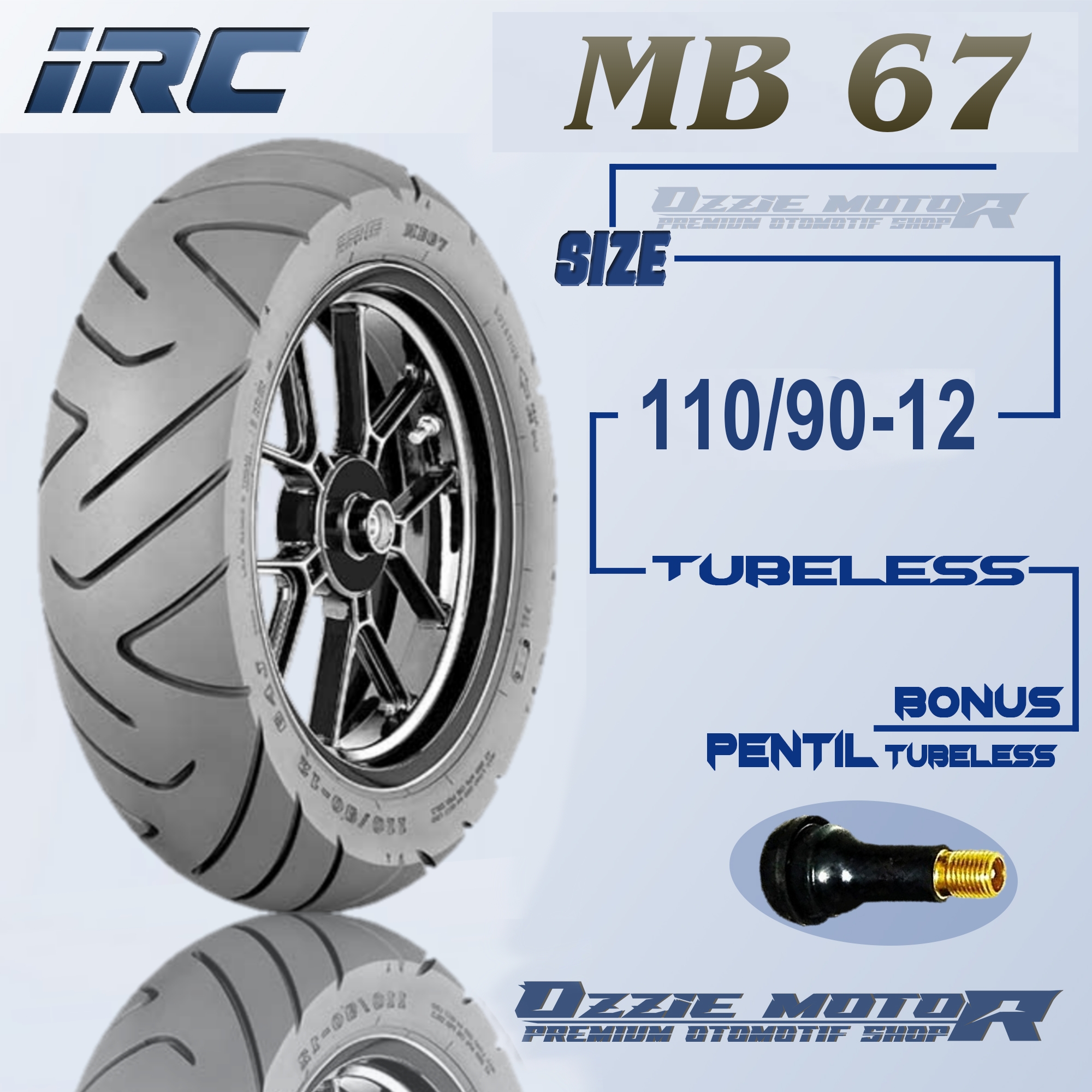IRC MB67 BAN BELAKANG NEW SCOOPY 110/90-12 TUBELESS BAN SCOOPY FREEGO | Lazada Indonesia