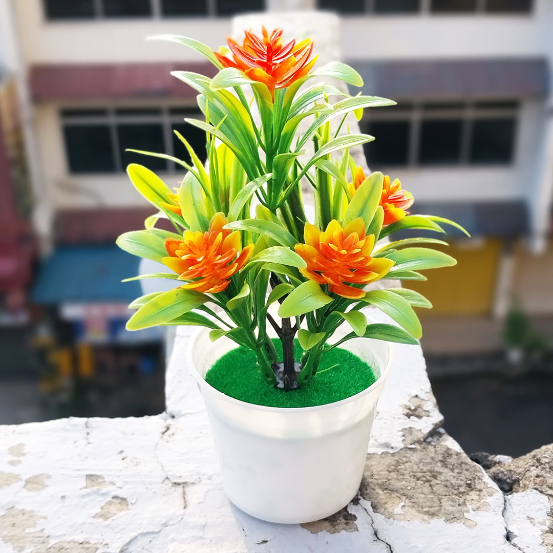 Sampai7an / PBP15 Pot Bunga Hias Plastik Tanaman Palsu Bonsai Dekorasi ...