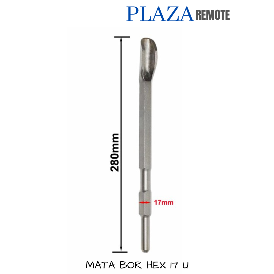 MATA BOR CHISEL ALAT BOBOK BETON TEMBOK HEX 17 280 MM MODEL LANCIP DAN ...