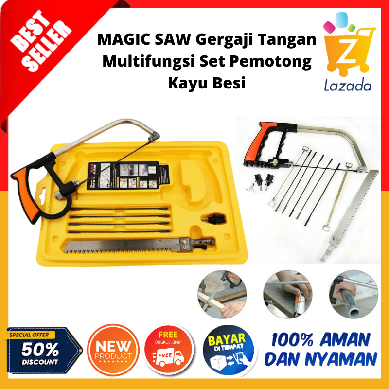 MAGIC SAW Gergaji Tangan Multifungsi Set Pemotong Kayu Besi / Pemotong ...