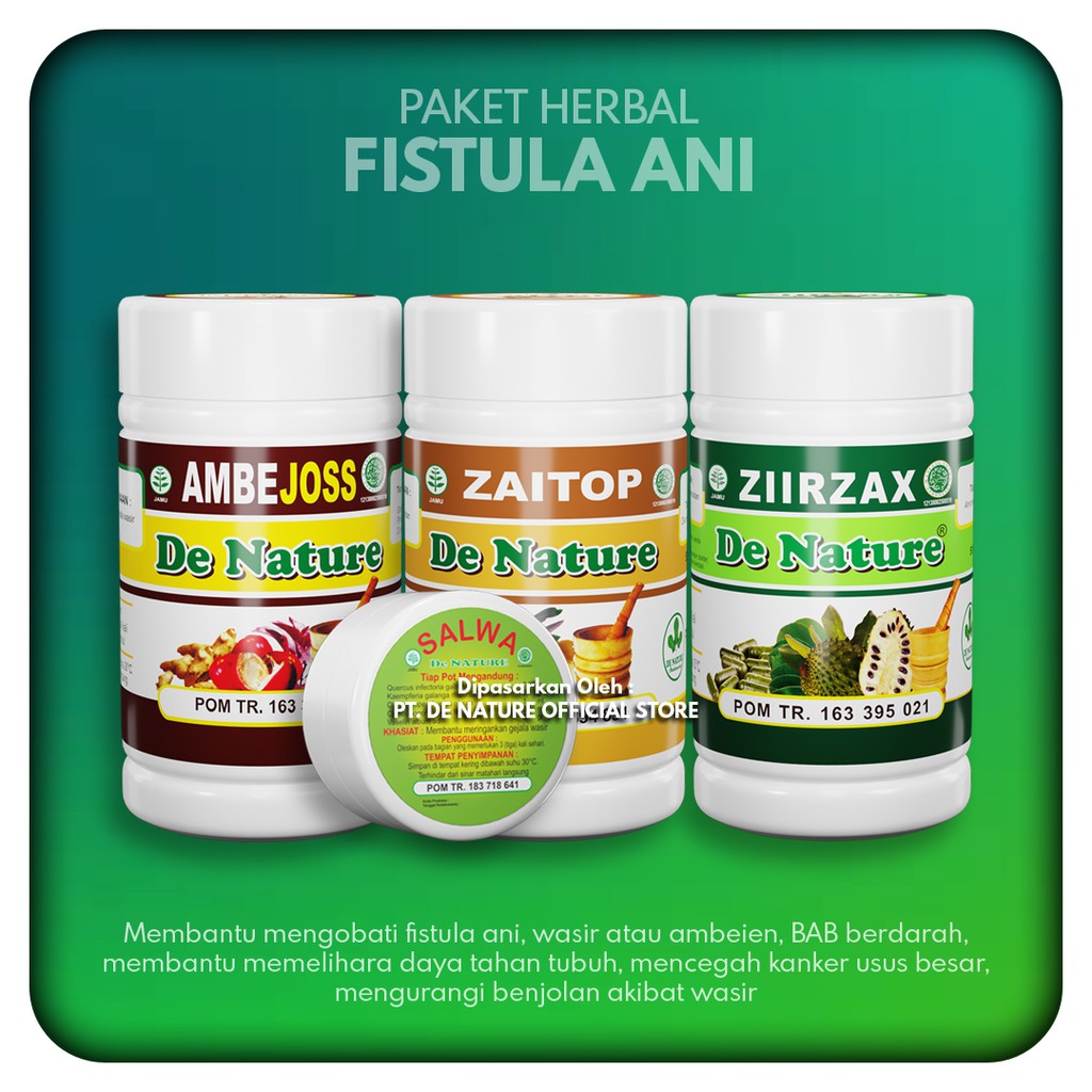 Paket Obat Herbal Ambeien Fistula Ani - Fisura ani DE NATURE OFFICIAL ...