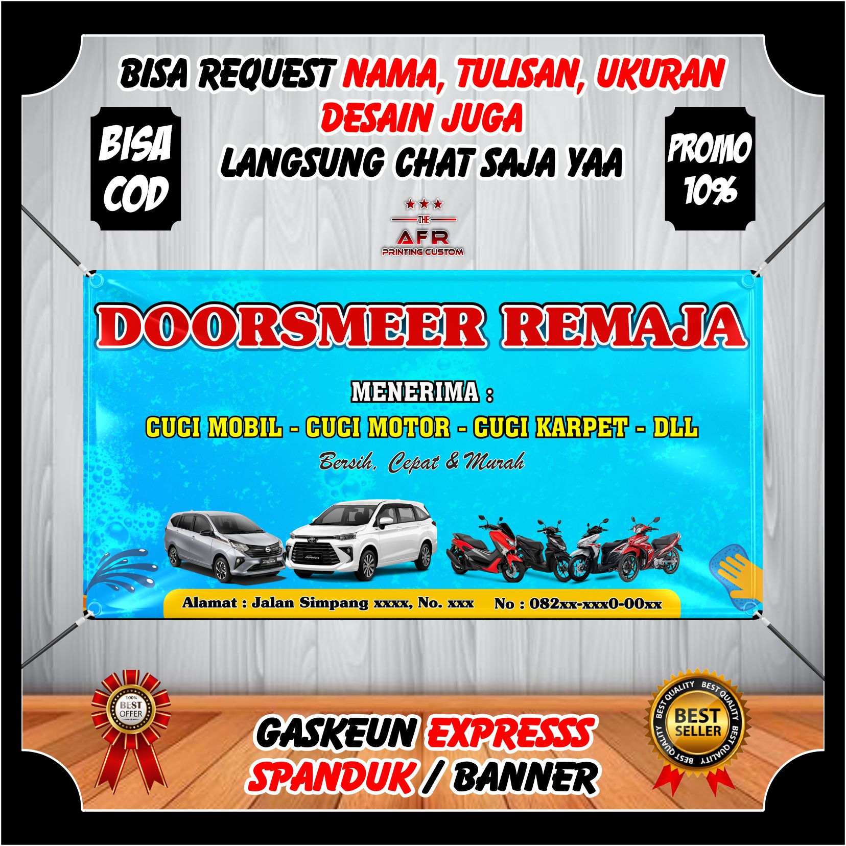 Spanduk Banner Backdrop Cuci Motor Cuci Mobil Desain Keren / Banner ...