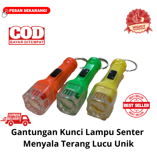 [BISA COD] Gantungan Kunci Lampu Senter Menyala Terang Lucu Unik ...