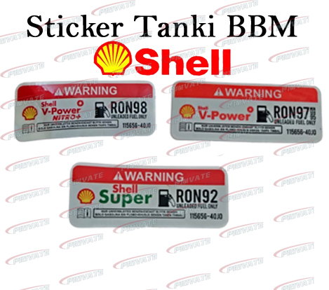 Sticker Attention Stiker Peringatan Tutup Tangki Bahan Bakar Shell ...
