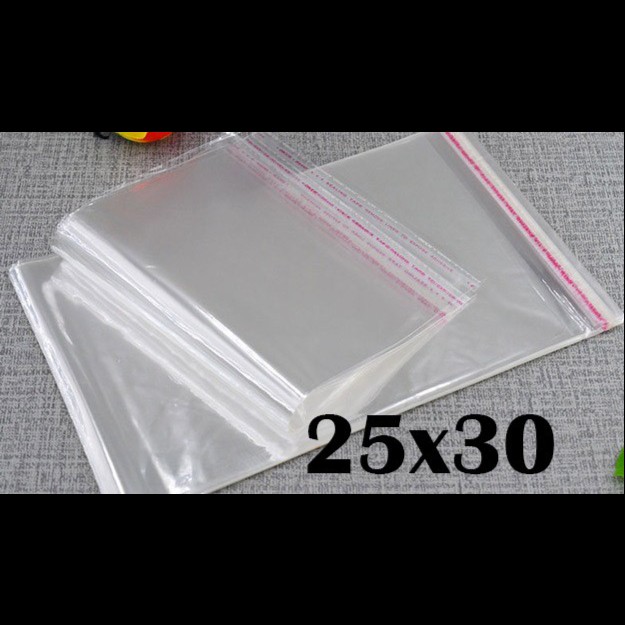 Plastik OPP TEBAL 25x30 Single Seal Lem Perekat kemasan Undangan Baju ...