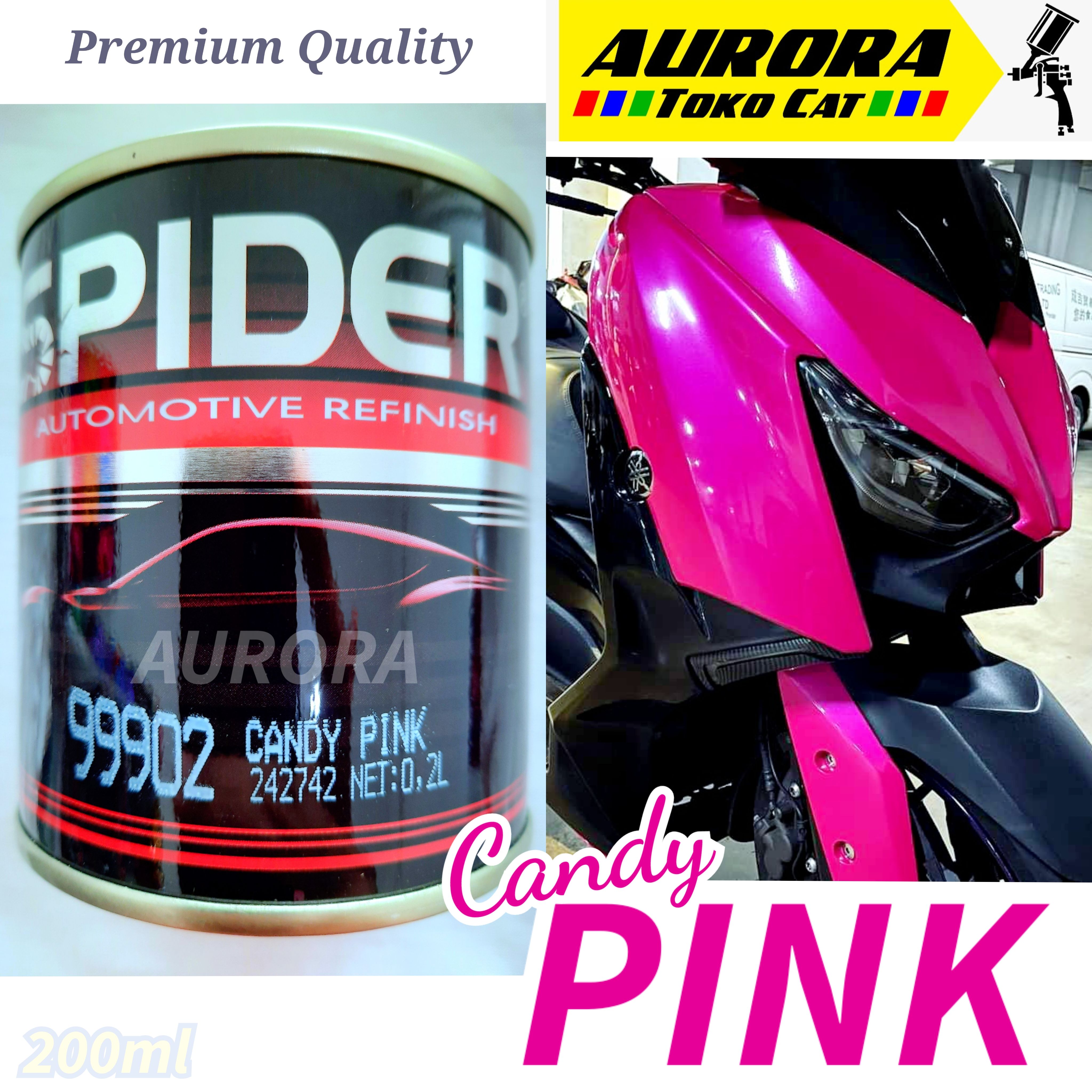 Cat Candy Pink SPIDER Candytone Merah Muda Cet Mobil dan Motor Kualitas ...