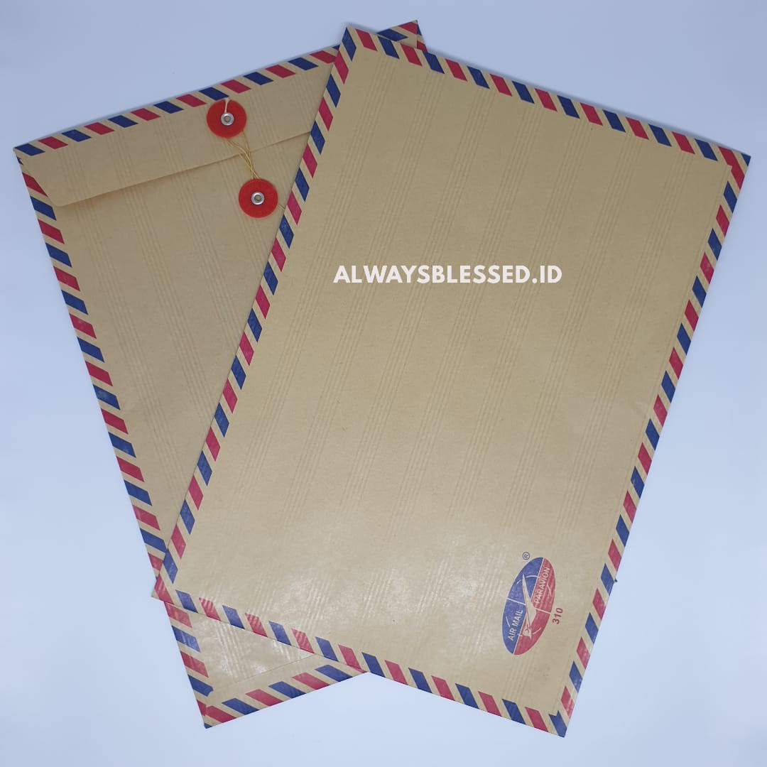 (10 PCS) Amplop Coklat FOLIO AIRMAIL KANCING TALI 310 PARAVION | Lazada ...