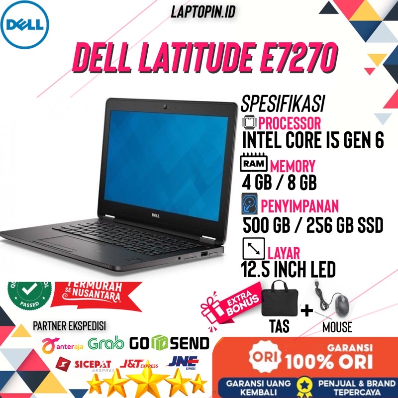 LAPTOP DELL LATITUDE E7270 Core i5 Gen 6 - 8GB RAM - 256GB SSD - ORIGINAL MURAH LAPTOP GAMING ...