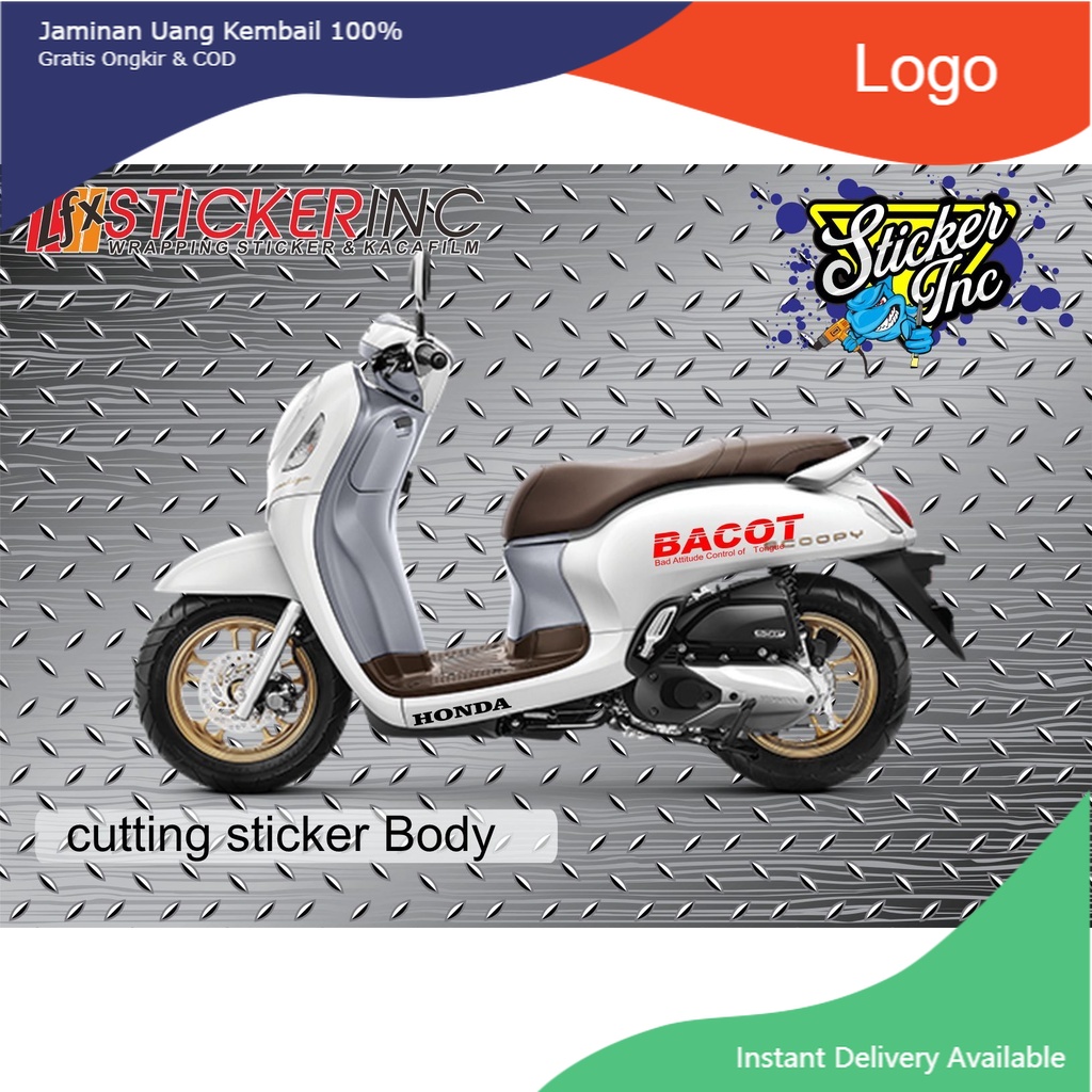 CUTTING STICKER TULISAN BACOT ALL MOTOR | Lazada Indonesia