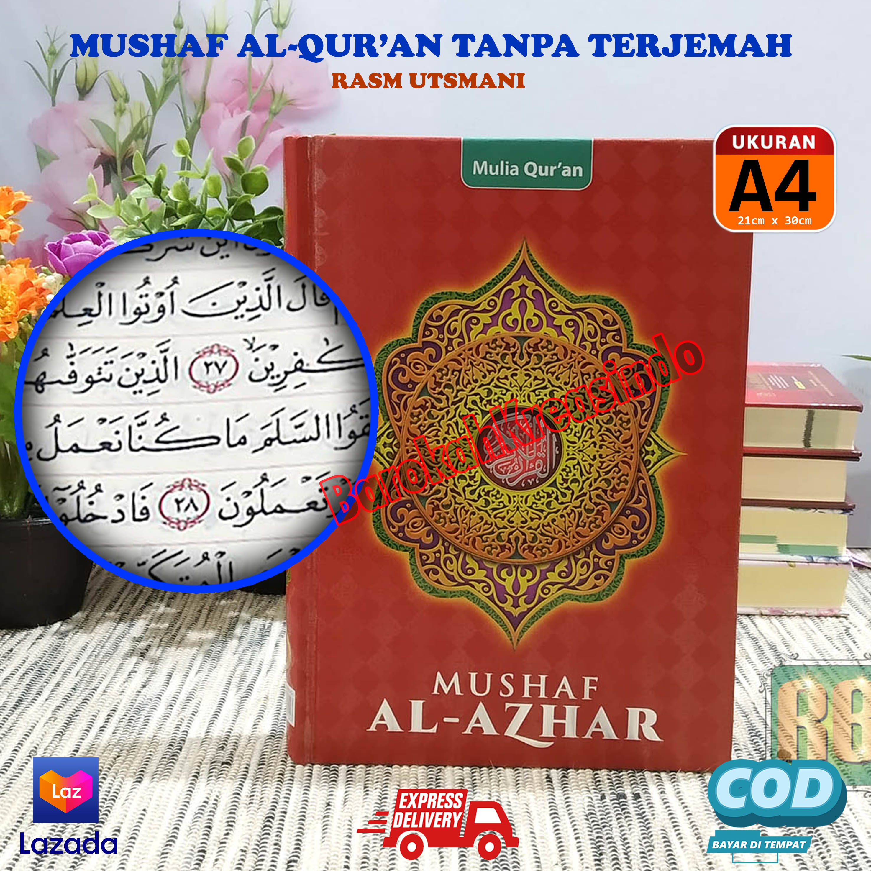 MUSHAF AL AZHAR RASM UTSMANI NON TERJEMAH A4 TULISAN JELAS AL QURAN TANPA TERJEMAH AL-AZHAR ...