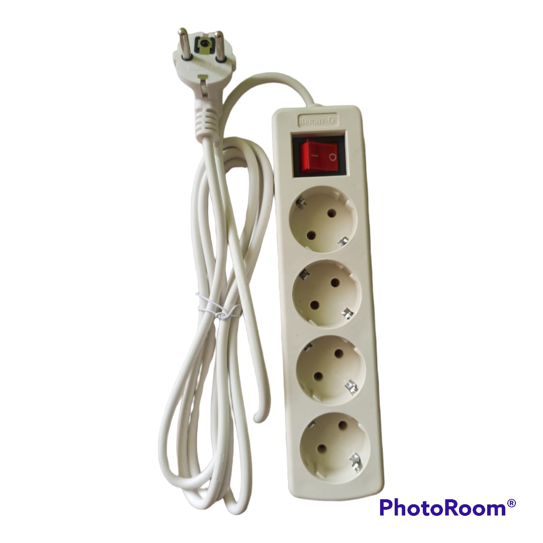 Bright-G Stop Kontak Colokan Listrik 4 Lubang Plus Kabel 5 Meter ...