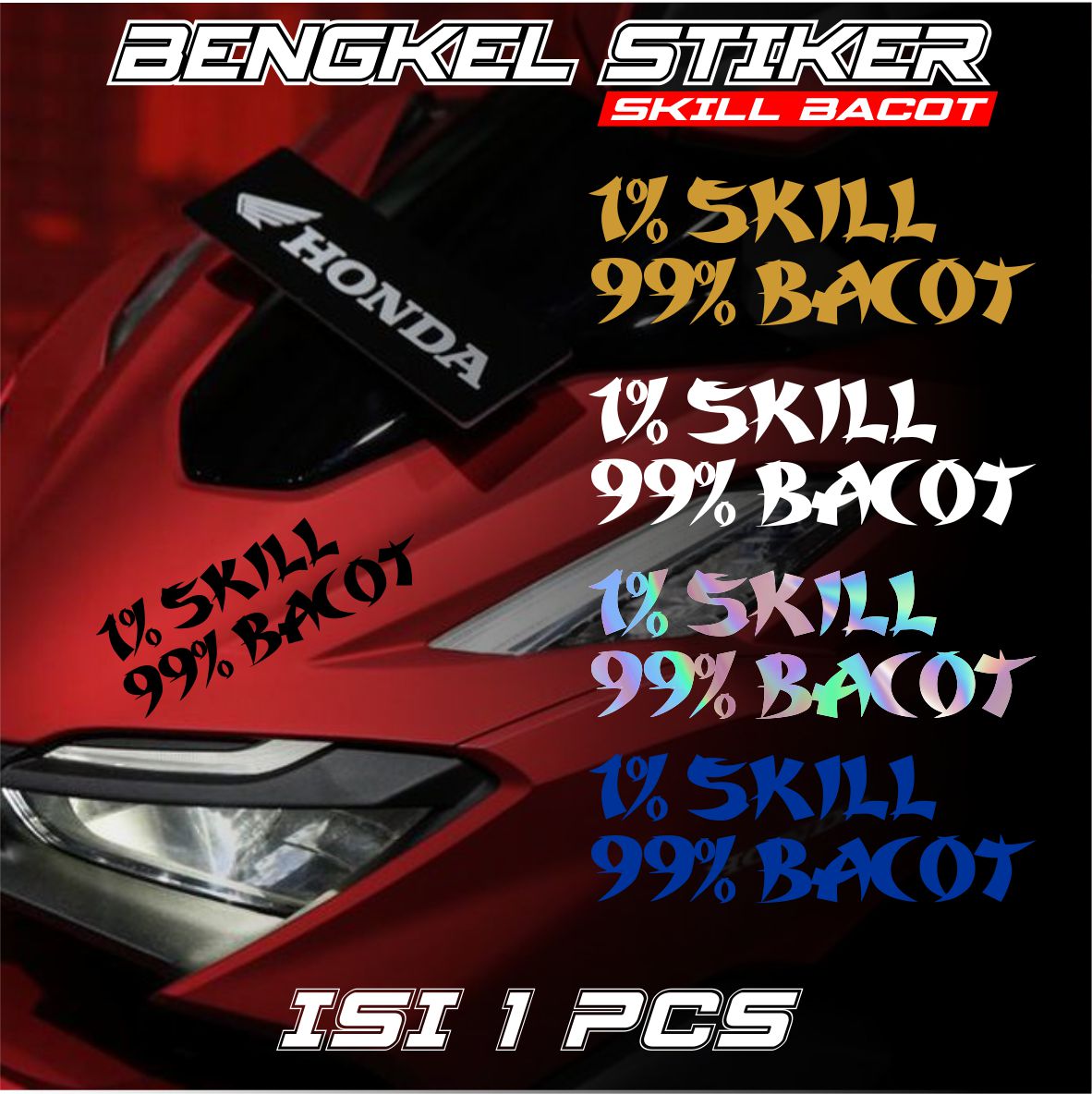Stiker Skill Bacot Cutting Variasi Motor Keren Viral Bahan Anti Air ...