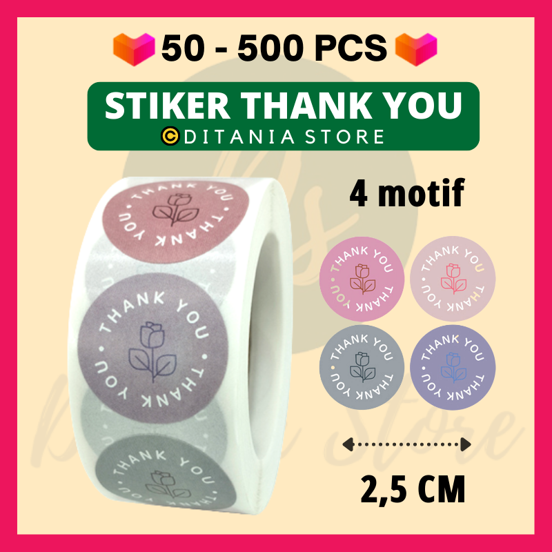 Stiker Label Thankyou Jualan Kosmetik Makeup Serbaguna Ucapan Terima ...