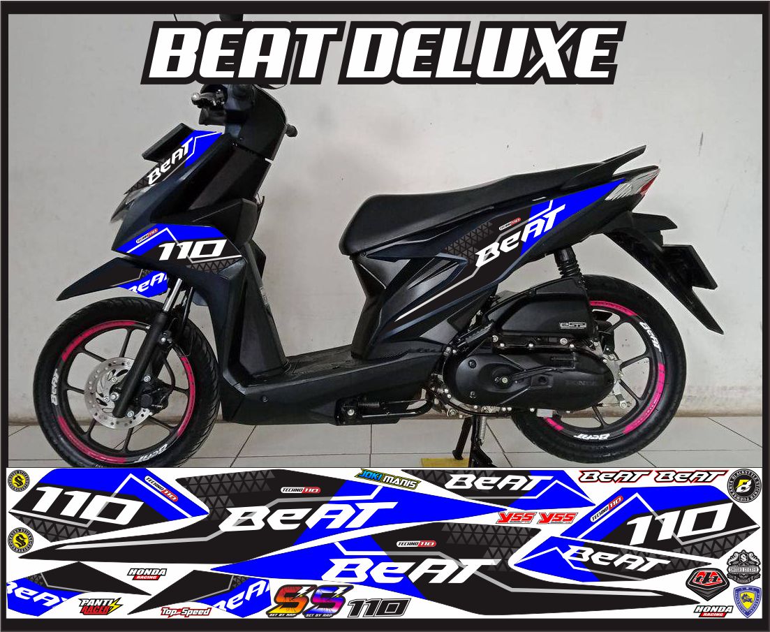 VARIASI STIKER MOTOR BEAT ISS NEW DELUXE 2019 2024 STRIPING POLET BODY ...