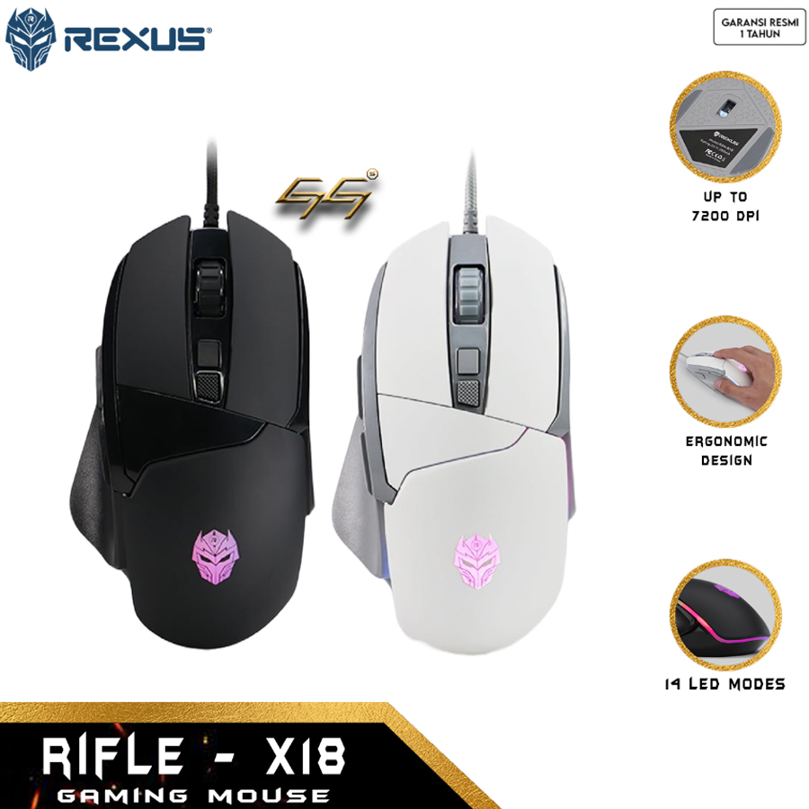 Mouse Gaming RGB Rexus Xierra X18 RIFLE RGB Gaming Mouse | Lazada Indonesia
