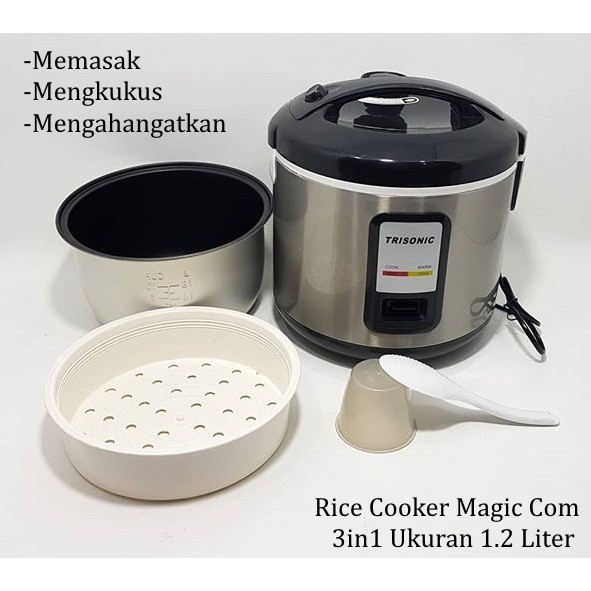 Magic com / Rice Cooker Stainless TRISONIC T-707 1,2 Liter 3in1 ...