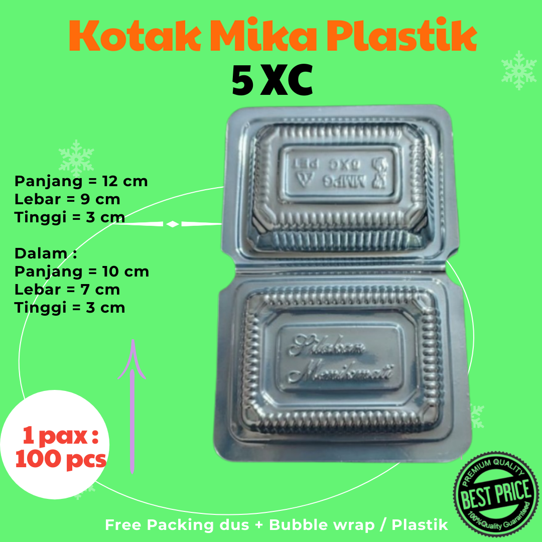 MIKA PLASTIK BENING KUE PUDING MAKANAN NASI UKURAN 5XC isi 100 pcs ...