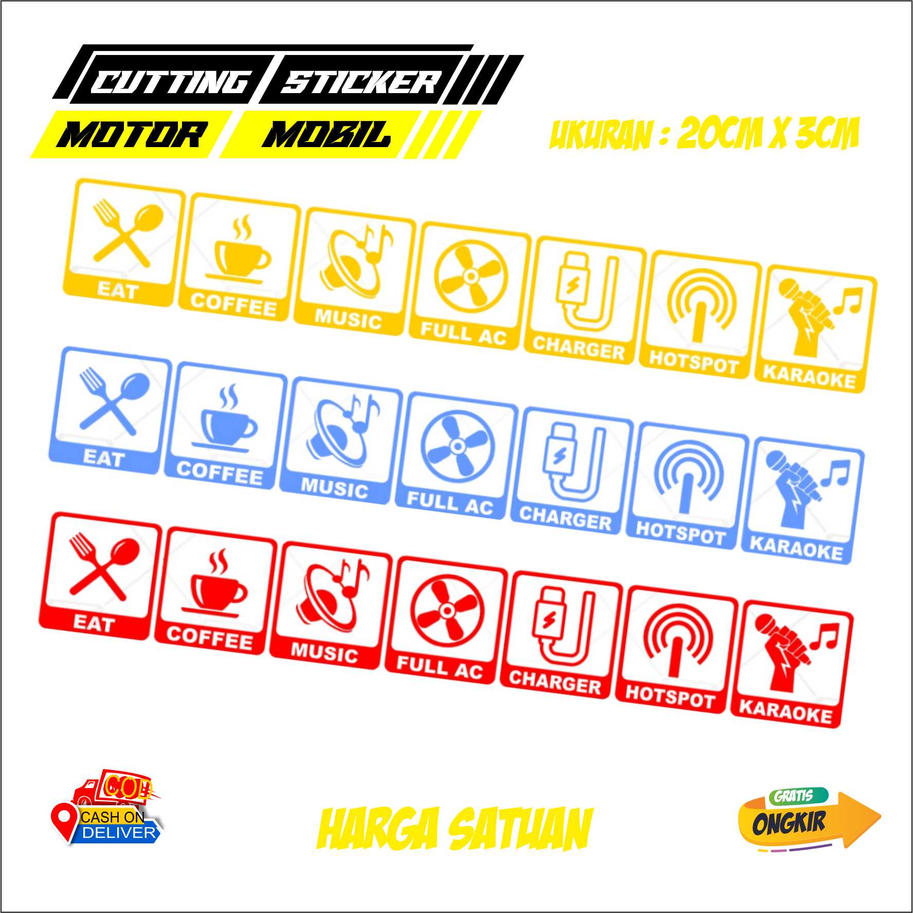 STIKER MOBIL STICKER FASILITAS BUS TRUCK | Lazada Indonesia