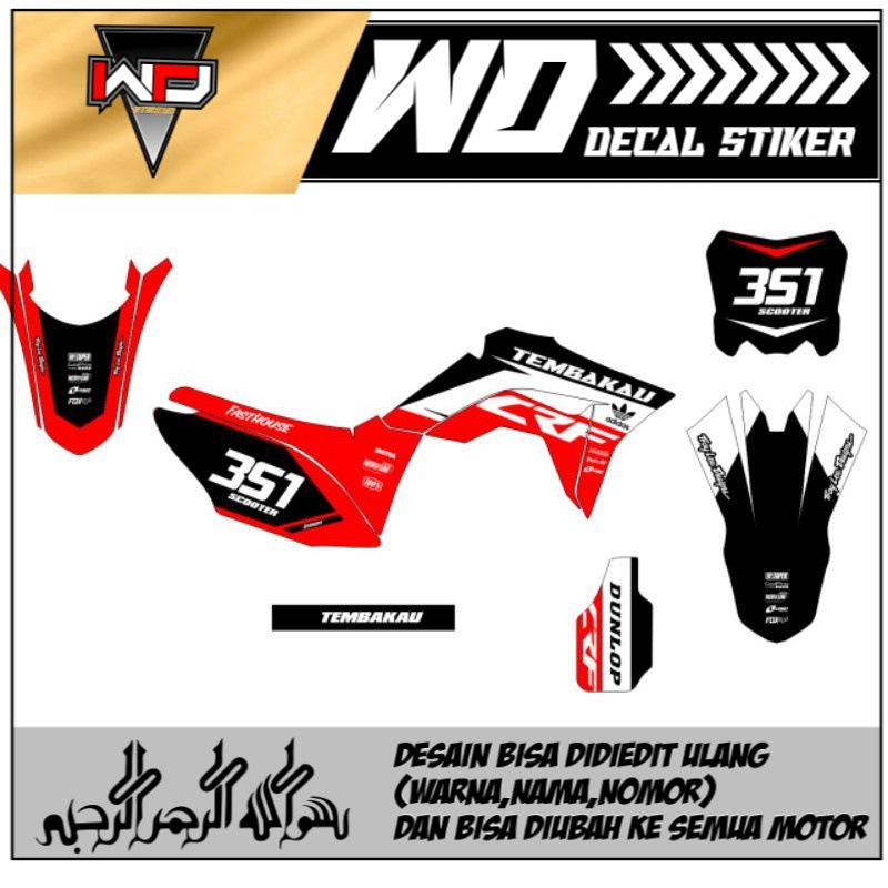 Dekal sticker crf motif merah putih decal crf 150r full body | Lazada ...