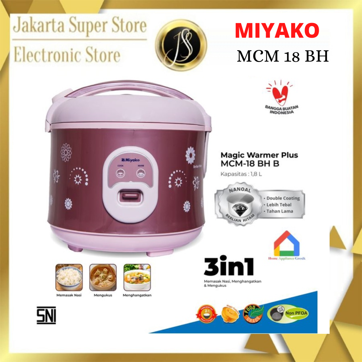 RICE COOKER MIYAKO MCM 18 BH - 1,8 L | Lazada Indonesia