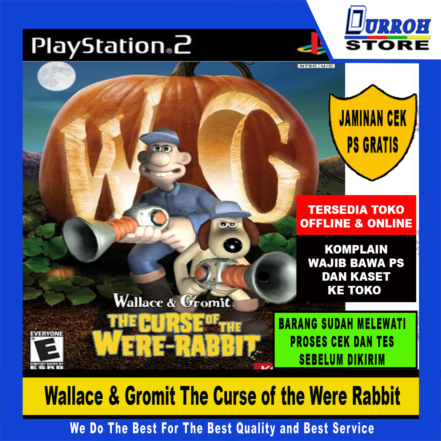 KASET DVD PS2 / PLAYSTATION 2 WALLACE & GROMIT THE CURSE OF THE WERE ...