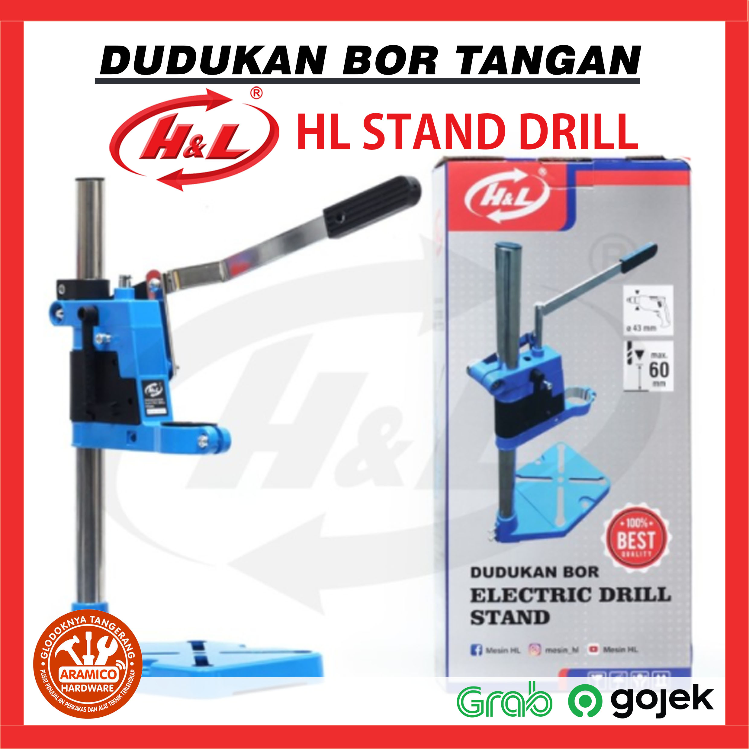 Dudukan mesin bor HL drill stand 10mm dan 13 mm | Lazada Indonesia