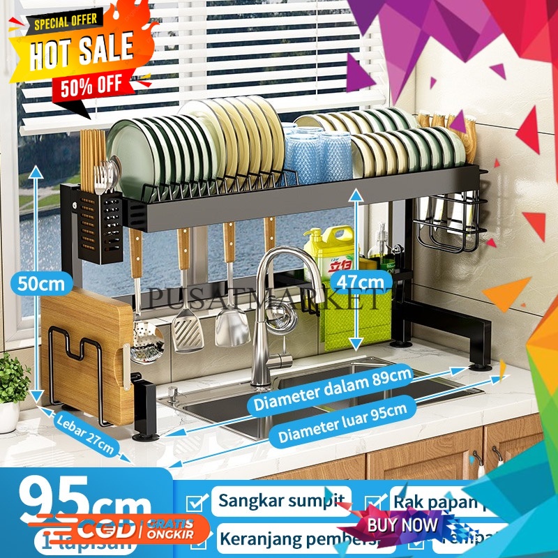 Rak Wastafel Dapur Dengan Pintu Rak Mesin Rak Cuci Piring Multi-fungsi ...