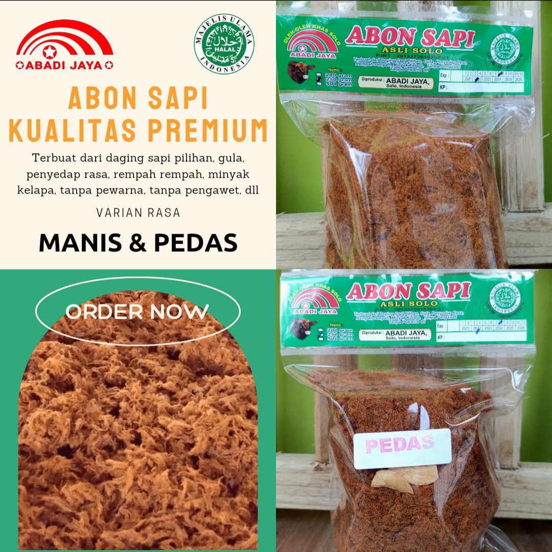 Abon Sapi 100% Daging Asli | 100 gram | Abon Sapi Solo Manis dan Pedas ...