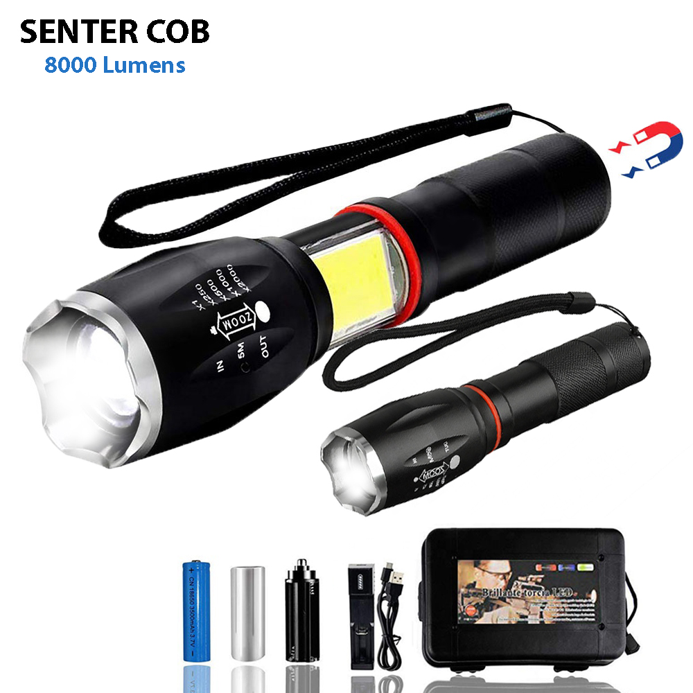 Senter Cas LED Super Terang Jarak Jauh Tahan Lama Anti Air SWAT Police ...