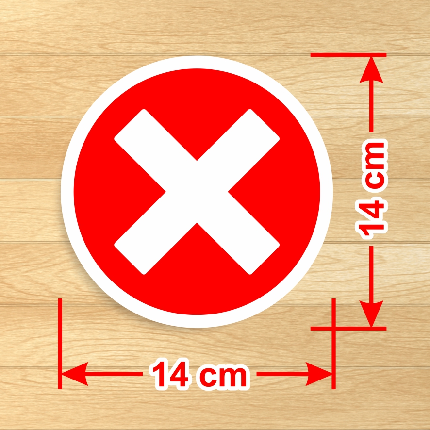 Stiker Label Sign Marka Centang Silang Bundar Sticker Round Check Cross ...