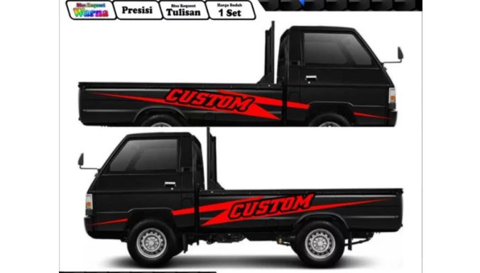 Stiker Mobil Pick Up L300 STicker Custom Teks Striping Mobil pick Up ...