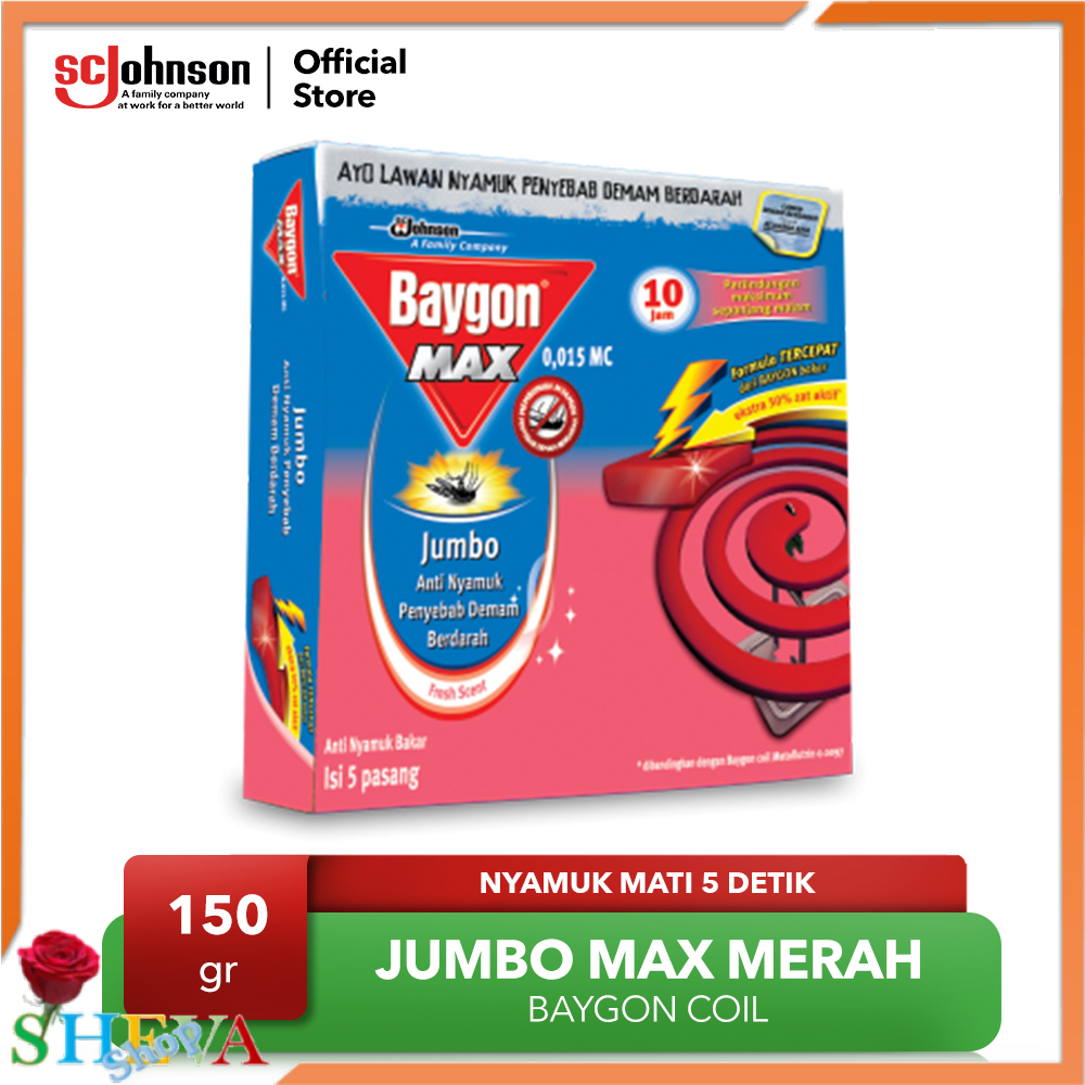 Baygon Obat Nyamuk Coil Jumbo Max Merah 10Hr 150g | Lazada Indonesia