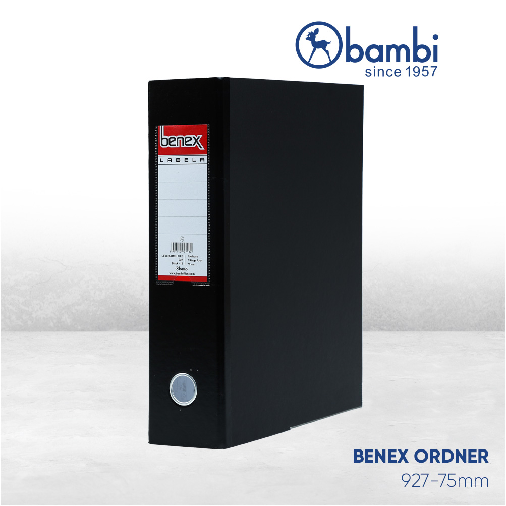 Benex Ordner Paper 927 Benex Labela Ukuran Folio 75 mm Warna Hitam ...