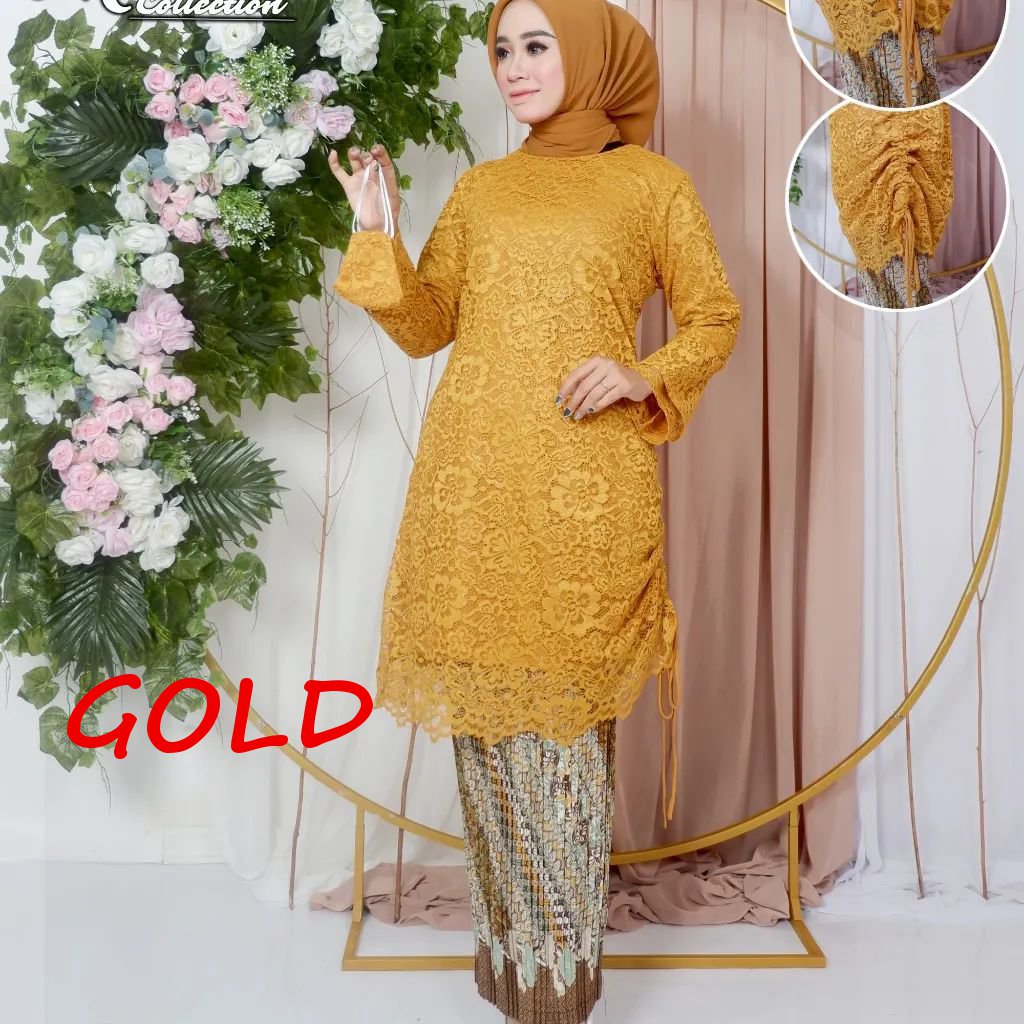 MOANA Setelan kebaya tunik brokat dan rok tunik modern tile terbaru set ...