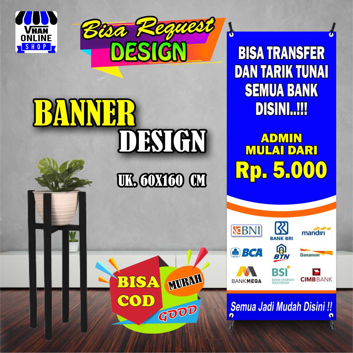 Spanduk Banner Agen Bank, Gambar Pelayanan Agen, Murah Bagus | Lazada ...