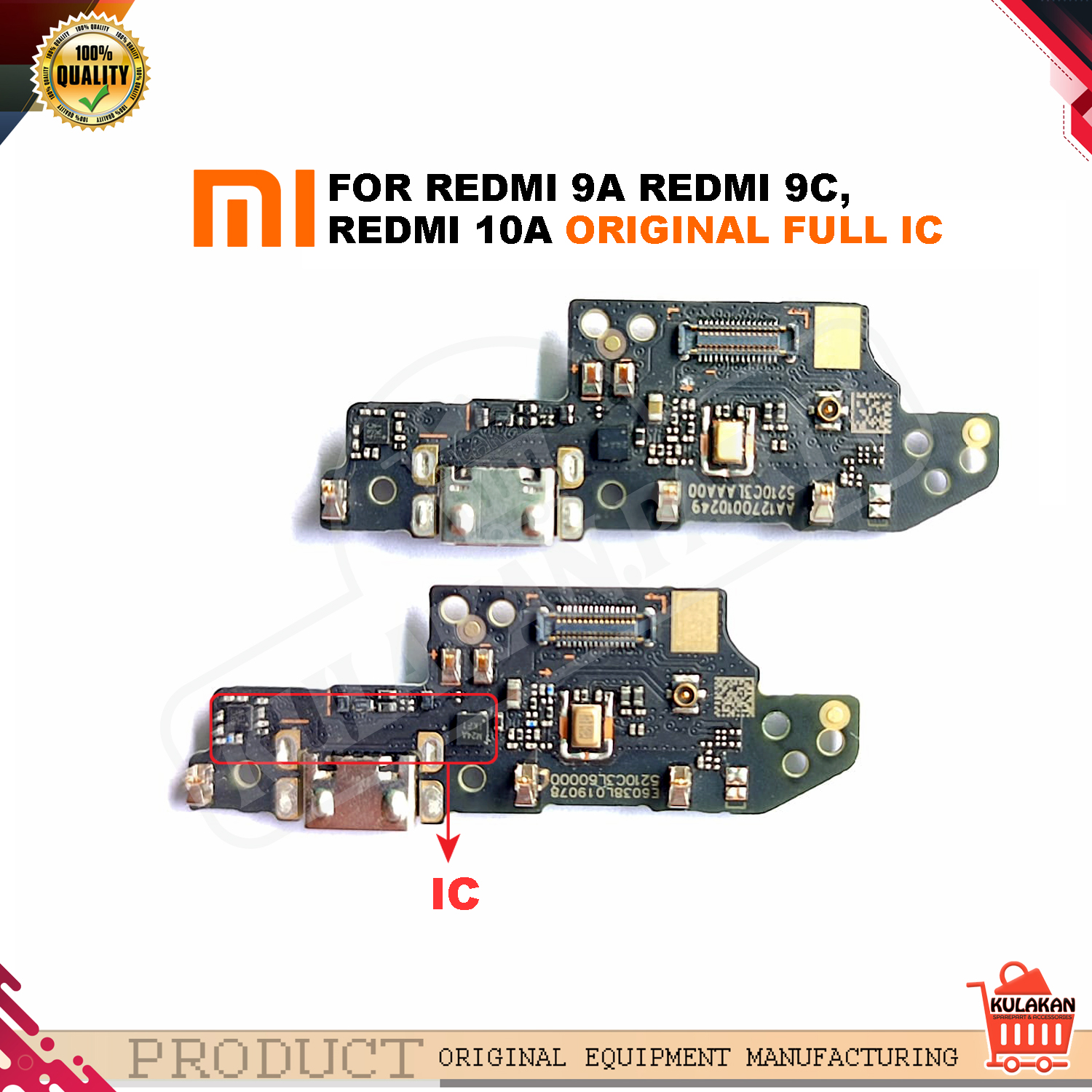 FLEXIBLE PCB PAPAN CAS CONNECTOR CHARGER MIC XIAOMI REDMI 9A 9C 10A ...
