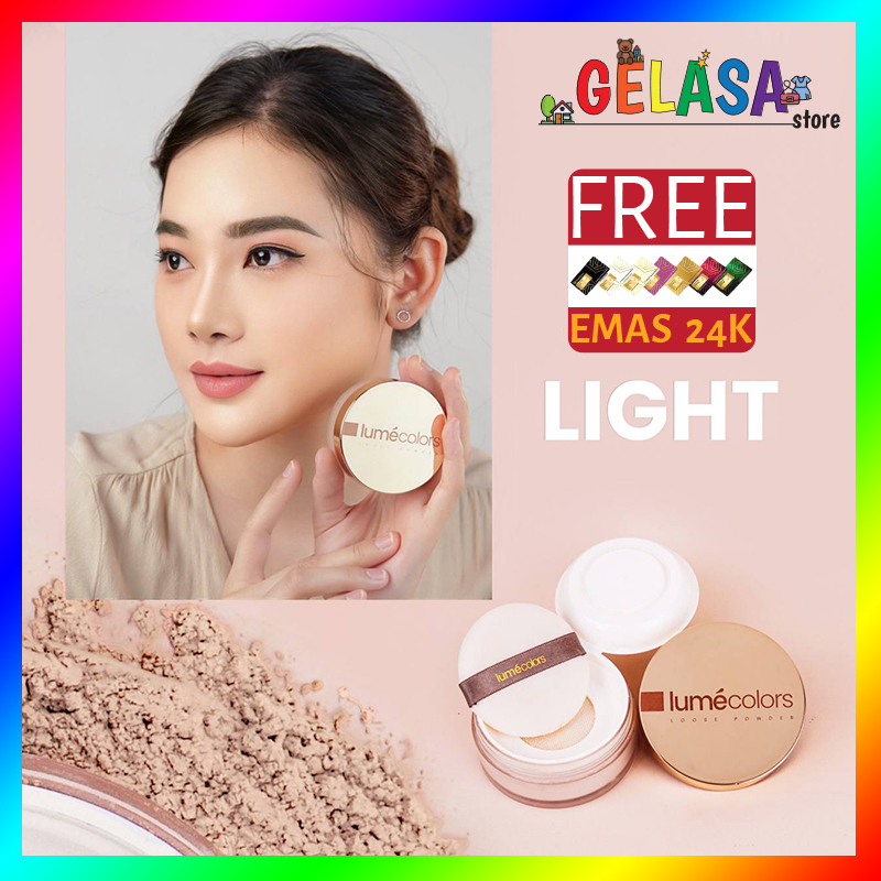 (Free Emas) Lumecolors Bedak tabur Loose Powder Pore Blurring Effect ...