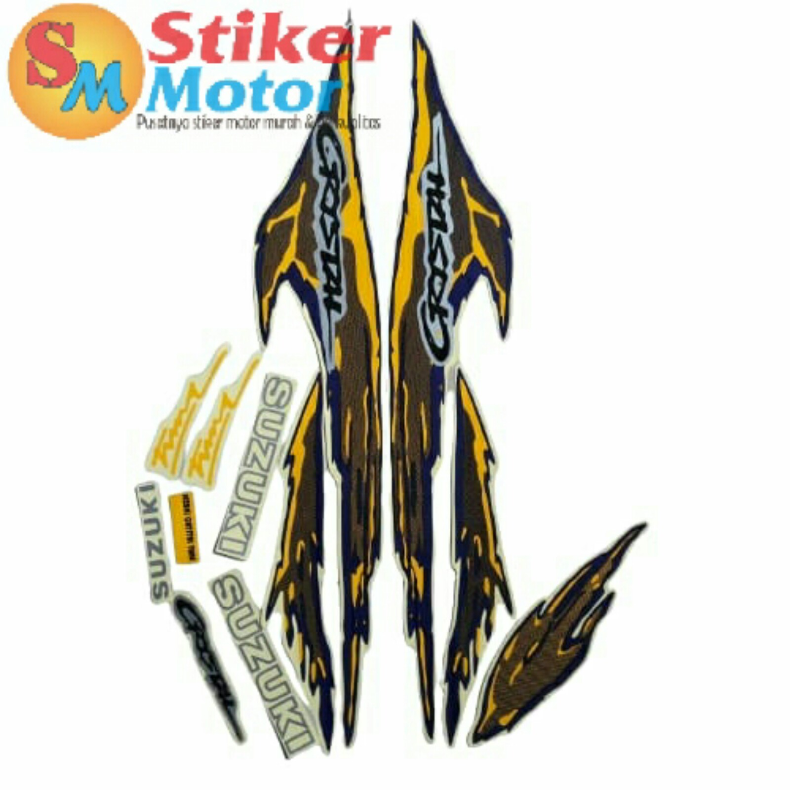 sticker striping motor crystal tune 1995 kuning | Lazada Indonesia