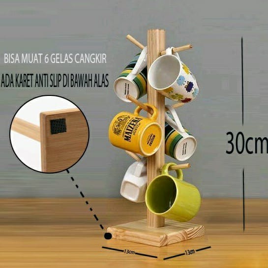 TEMPAT MUG GELAS Rak Cangkir Tempat Cup Holder Stand | Lazada Indonesia