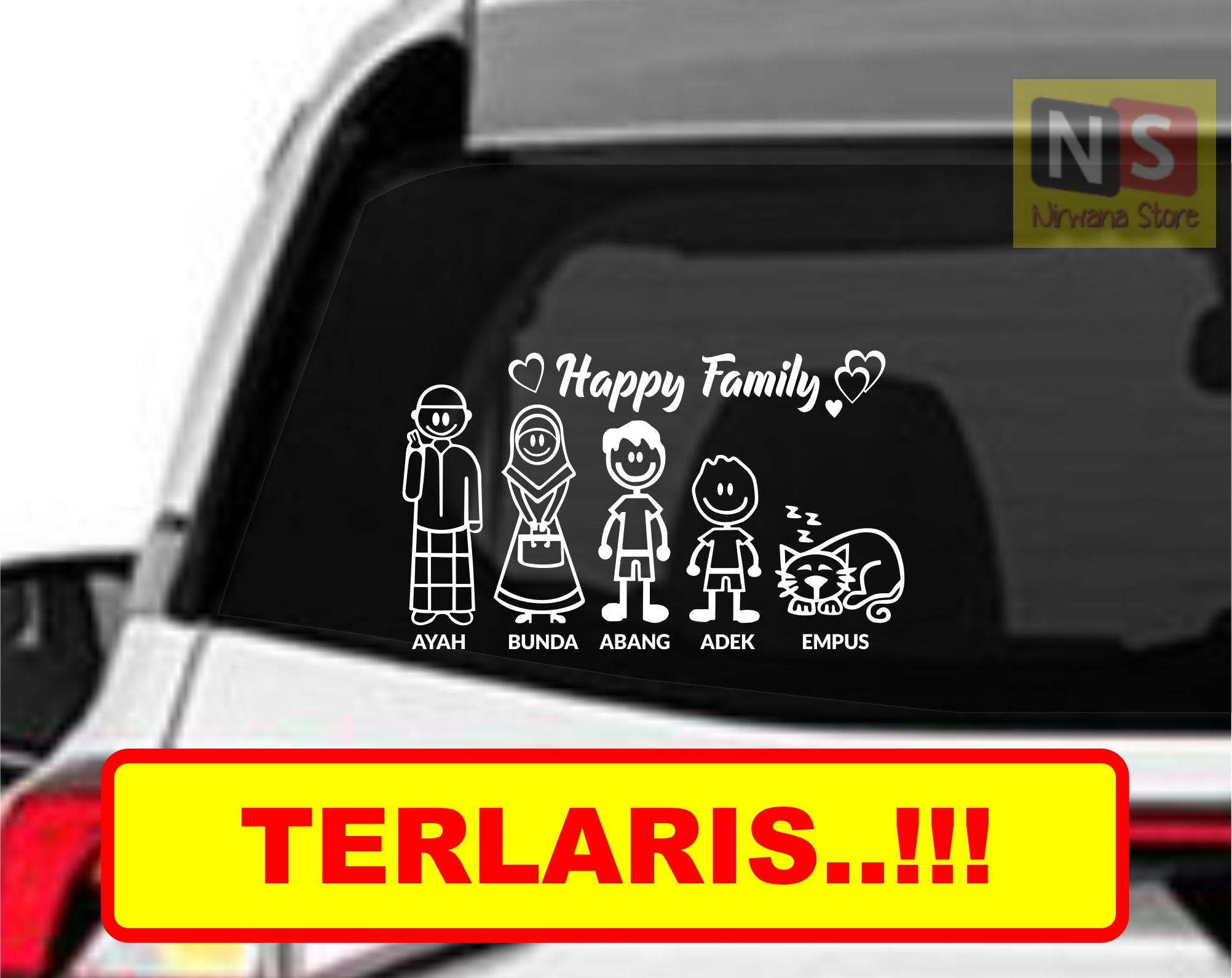 Stiker Happy Family - Sticker Kaca Mobil Belakang | Lazada Indonesia