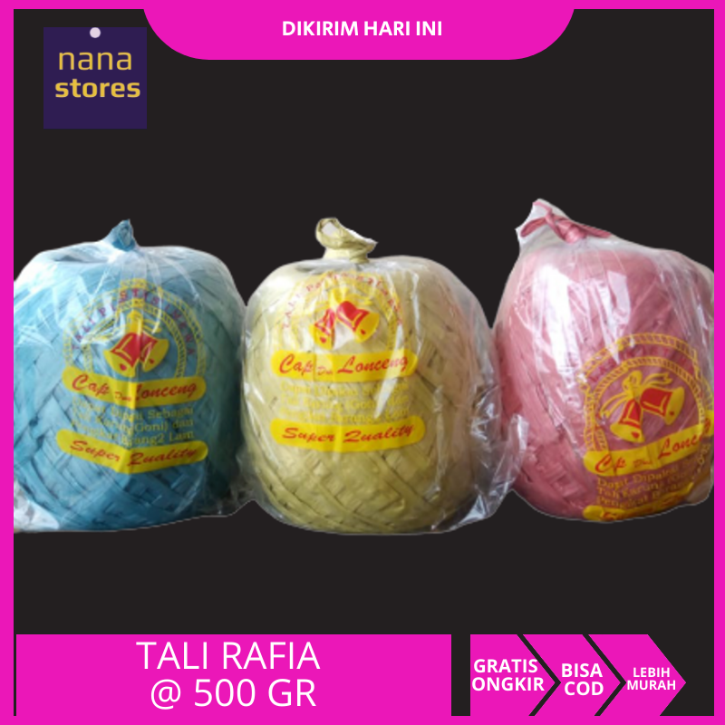 Tali Rapia, Tali Rafia Berat 500 gr, Tali Rapiah, Tali Plastik warna ...